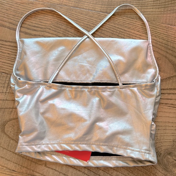 Tops | New Metallic Silver Top | Poshmark